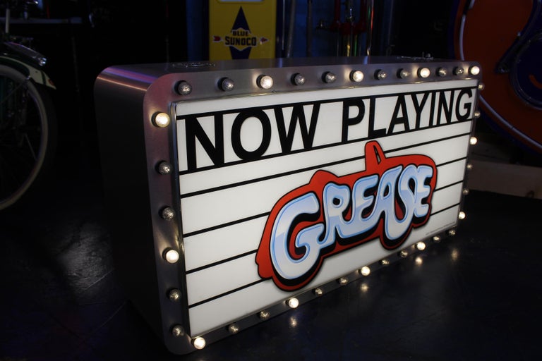 Grease Marquee Double Sided Light Up Sign For Sale at 1stdibs