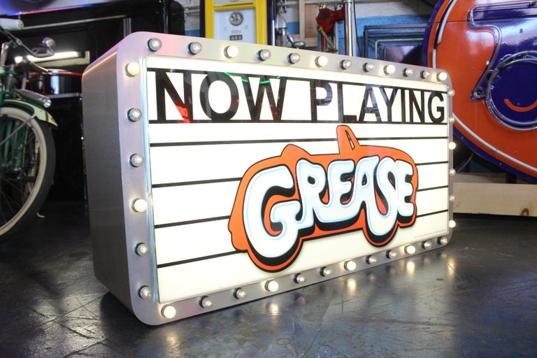 Grease Marquee Double Sided Light Up Sign For Sale at 1stdibs