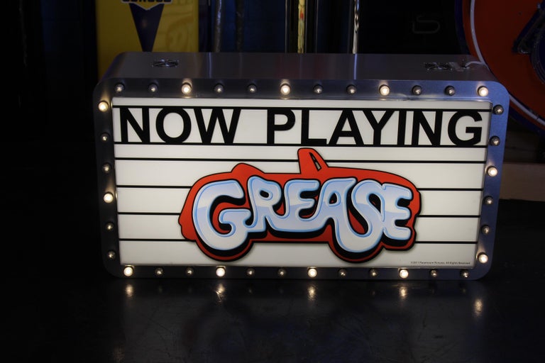 Grease Marquee Double Sided Light Up Sign For Sale at 1stdibs