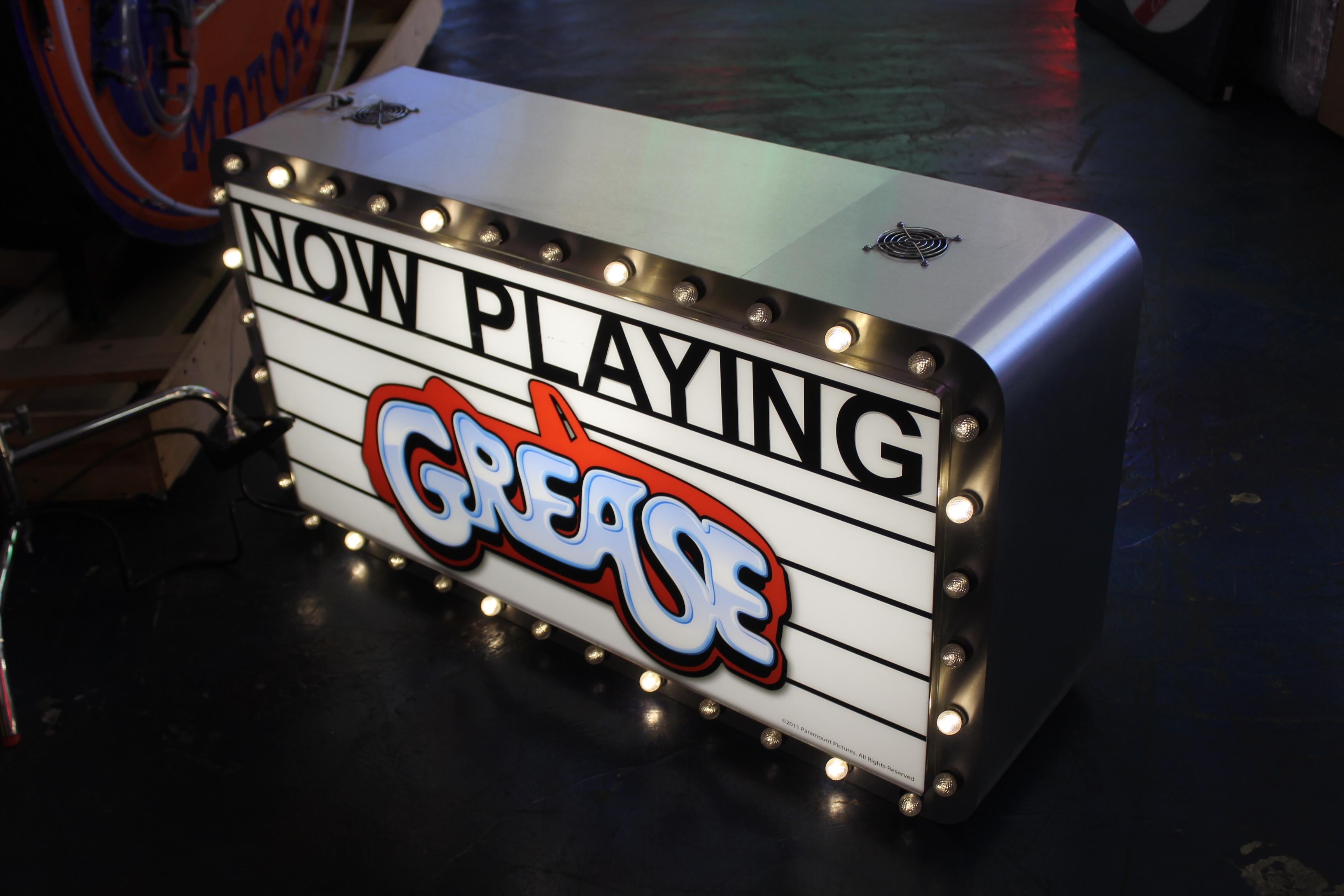 Grease Marquee Double Sided Light Up Sign For Sale at 1stDibs