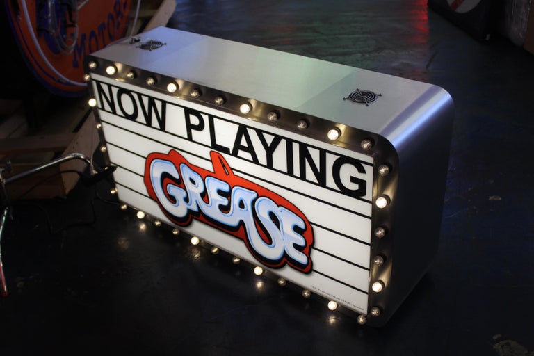 Grease Marquee Double Sided Light Up Sign For Sale at 1stdibs