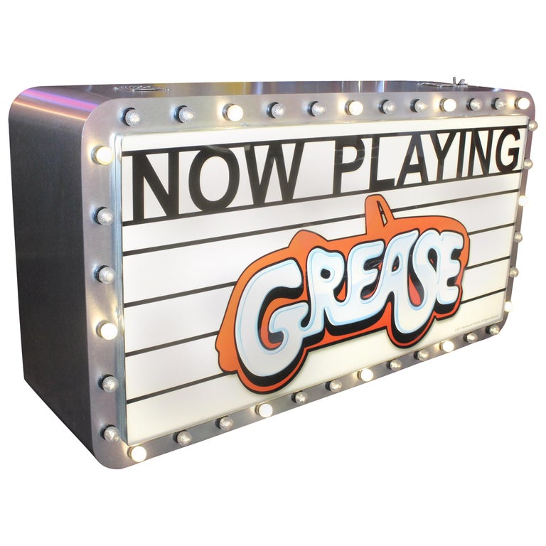Grease Marquee Double Sided Light Up Sign For Sale at 1stDibs