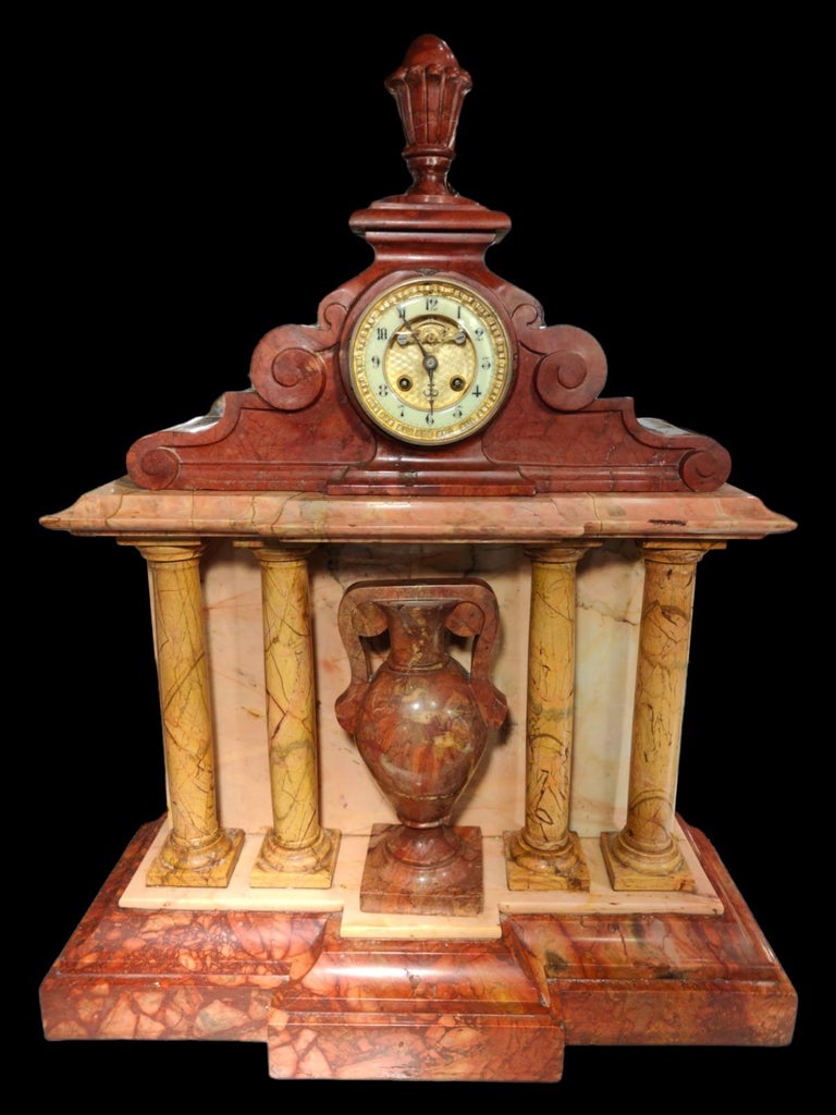Great 19th Century Marble Clock For Sale at 1stDibs
