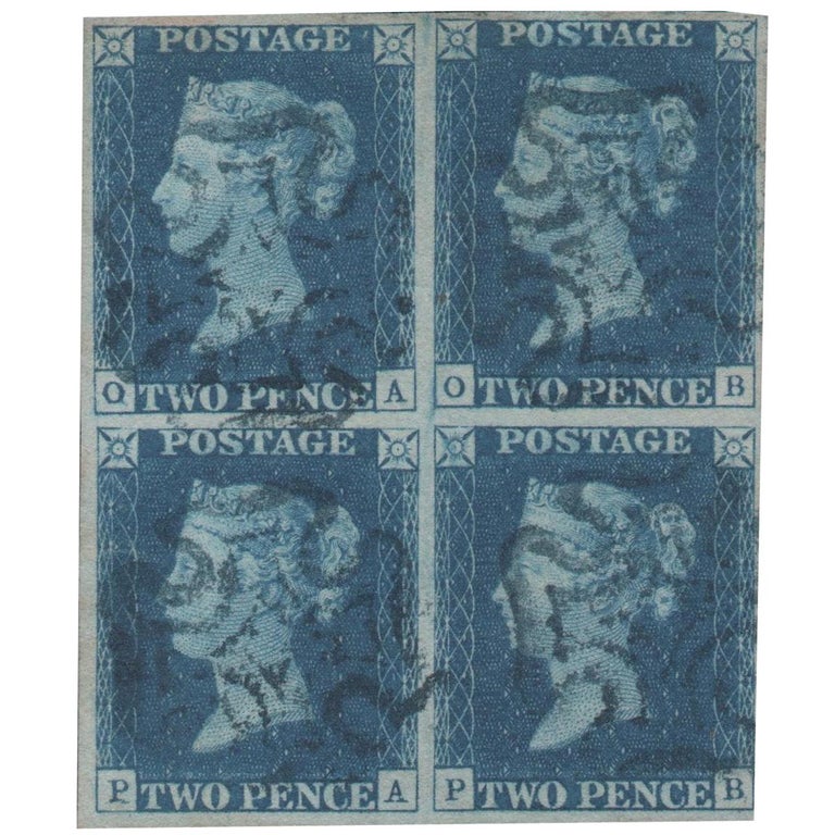 Great Britain 1840 2d, Blue from Plate 2 SG5 Antique Postage Stamps For ...