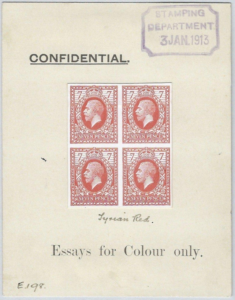 Great Britain 1913 7d Eve's Wreath Design Colour Essays, SG387var For ...