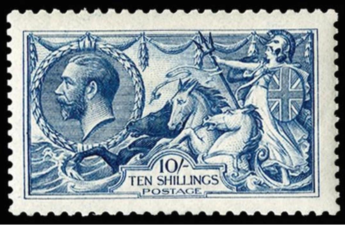 Great Britain 1915 10s Deep Blue Postage Stamp - SG411 For Sale at ...