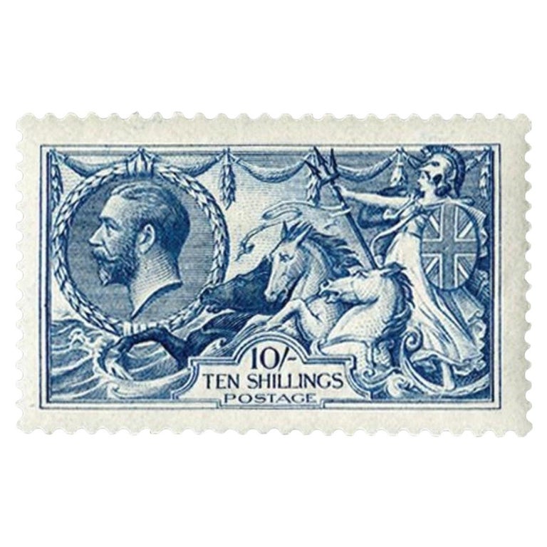 Great Britain 1915 10s Deep Blue Postage Stamp - SG411 For Sale at 1stDibs