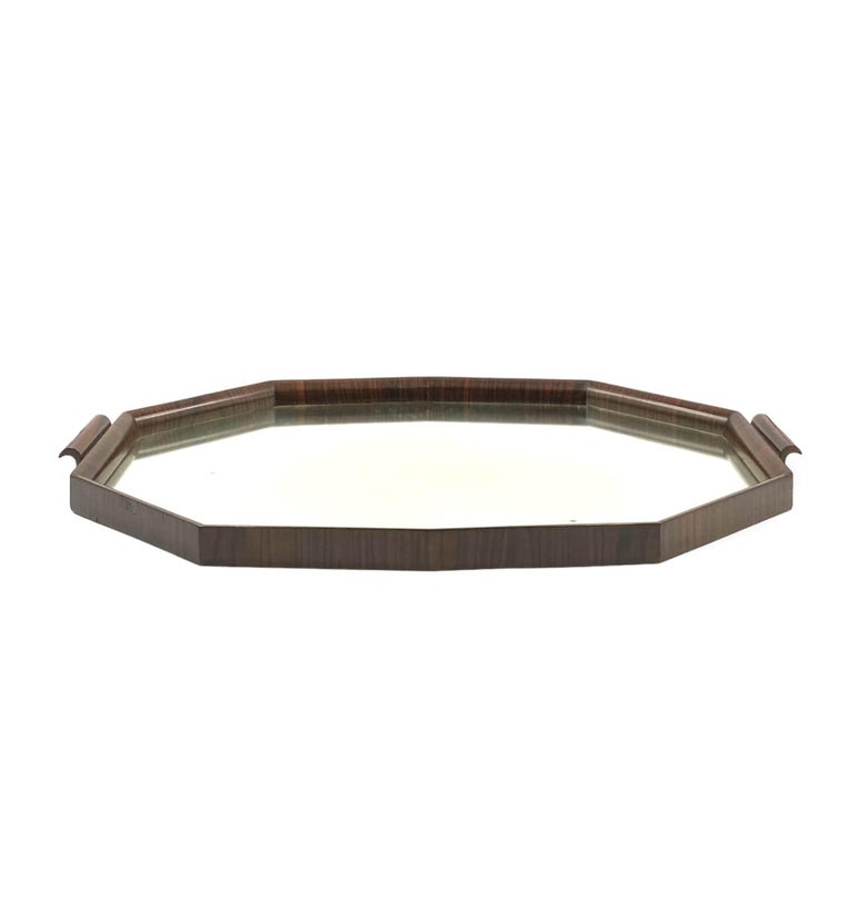 Great Modern Macassar Mirror Tray, Brazil, 1960s For Sale at 1stDibs