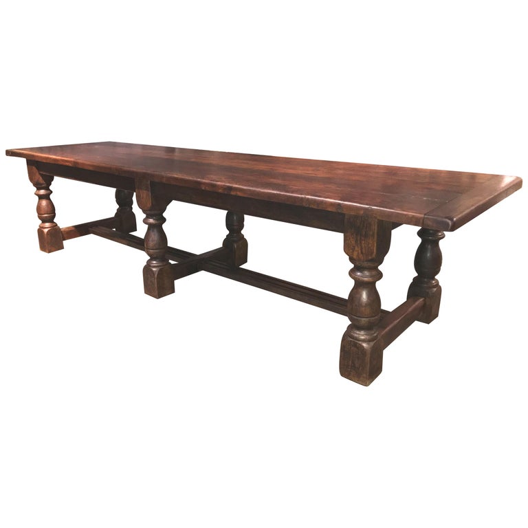 Great Oak Jacobean Style or Renaissance Revival Two Part Refectory ...
