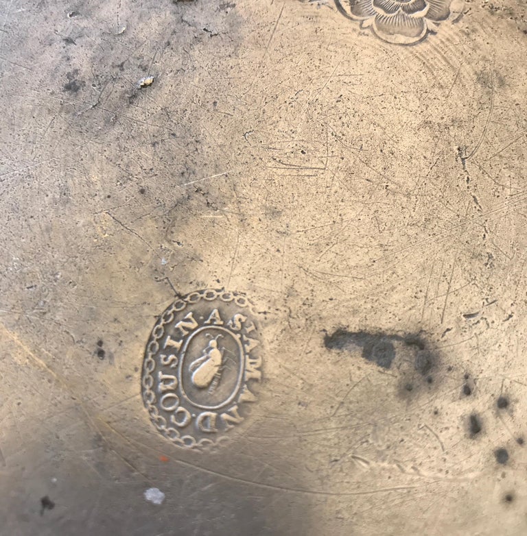 Great Plate in Pewter Stamped, 18th Century For Sale at 1stDibs