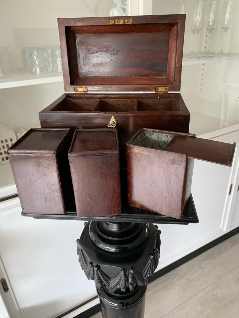 Great Shape and Color, Antique Tea Caddy inNutwood with Brass Lock and ...
