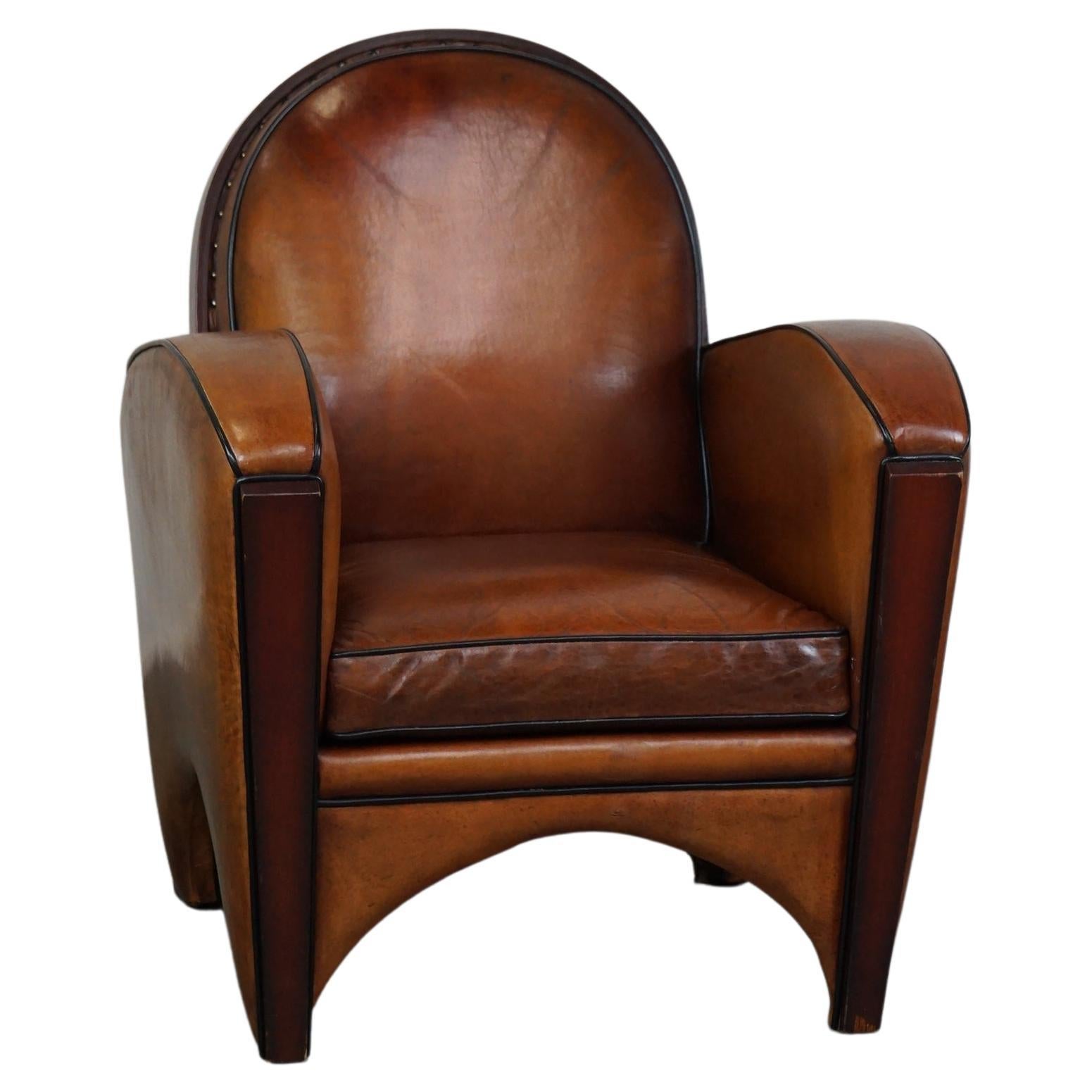 Vintage sheep leather armchair/design armchair with a beautiful look ...