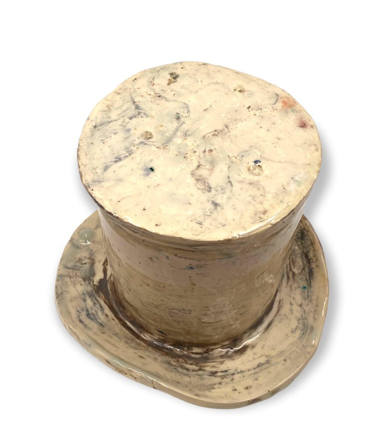 Great White Topper/Cylinder Hat Ceramic Sculpture, France, 1950s For ...
