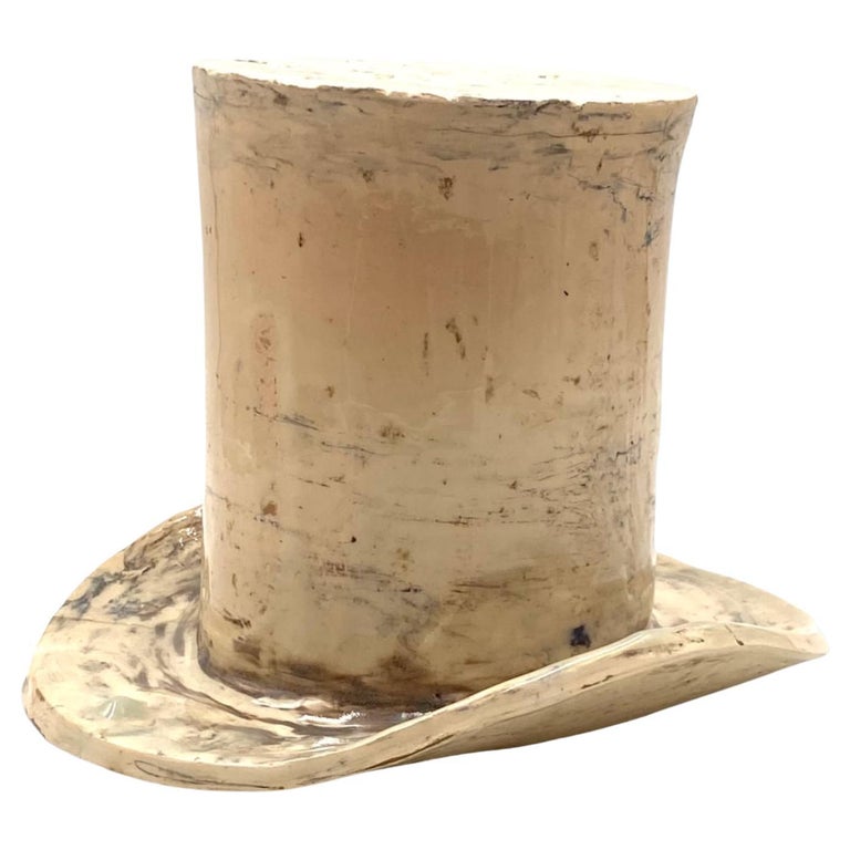 Great White Topper/Cylinder Hat Ceramic Sculpture, France, 1950s For ...