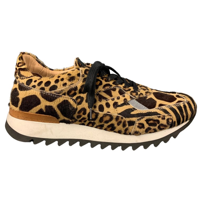 GREATS x NICK WOOSTER Size 10 Brown Beige Animal Print Calf Hair Low ...