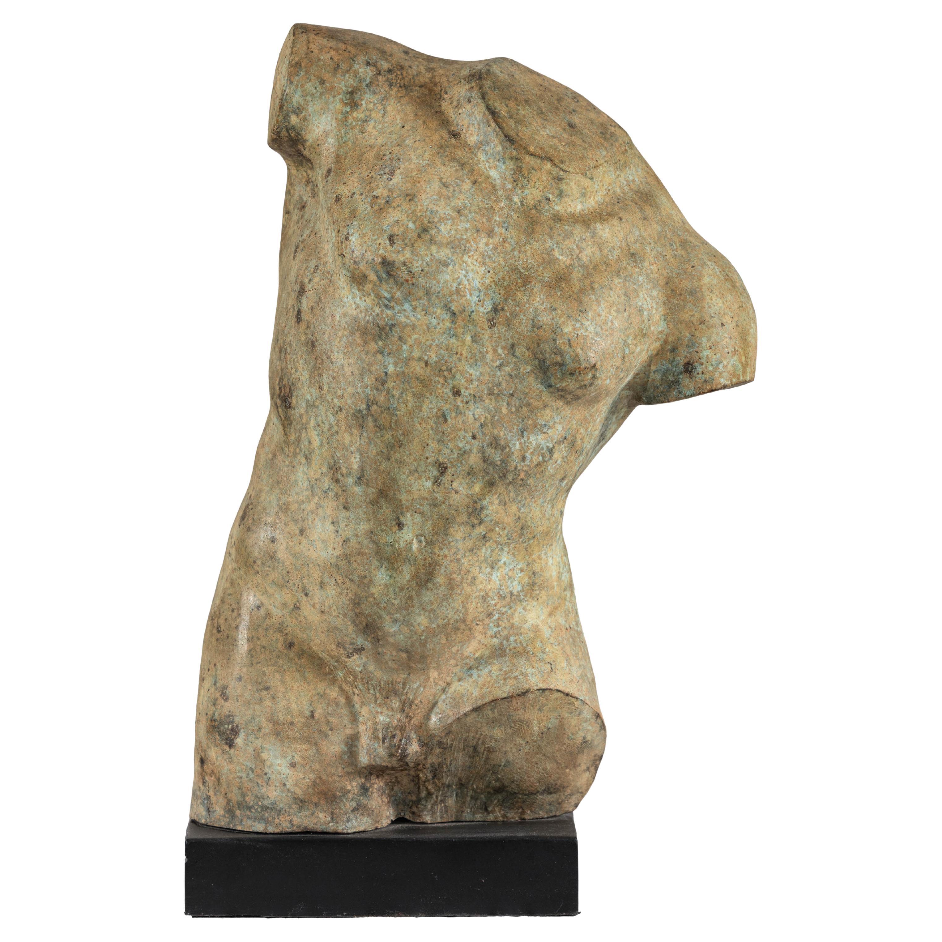 Greco Roman Inspired Classical Bronze Torso Sculpture with Verdigris ...