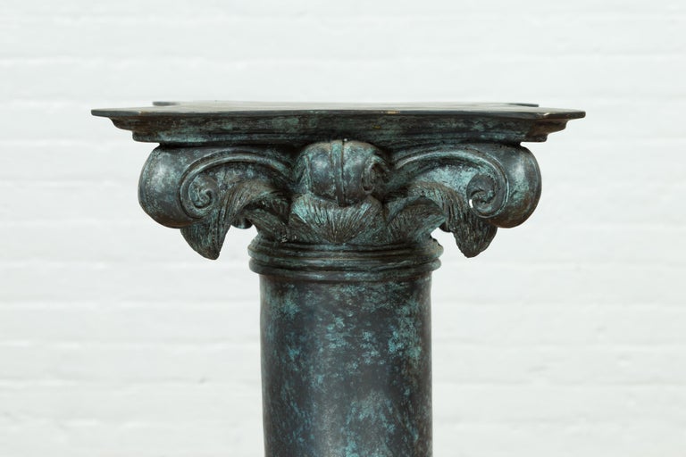 Greco Roman Inspired Vintage Bronze Pedestal Base with Composite Style ...