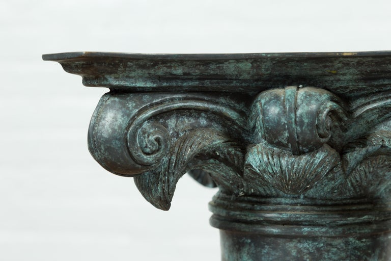 Greco Roman Inspired Vintage Bronze Pedestal Base with Composite Style ...