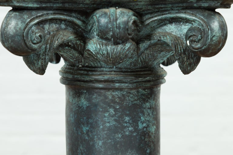 Greco Roman Inspired Vintage Bronze Pedestal Base with Composite Style ...