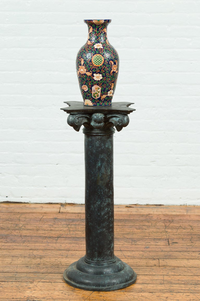 Greco Roman Inspired Vintage Bronze Pedestal Base with Composite Style ...