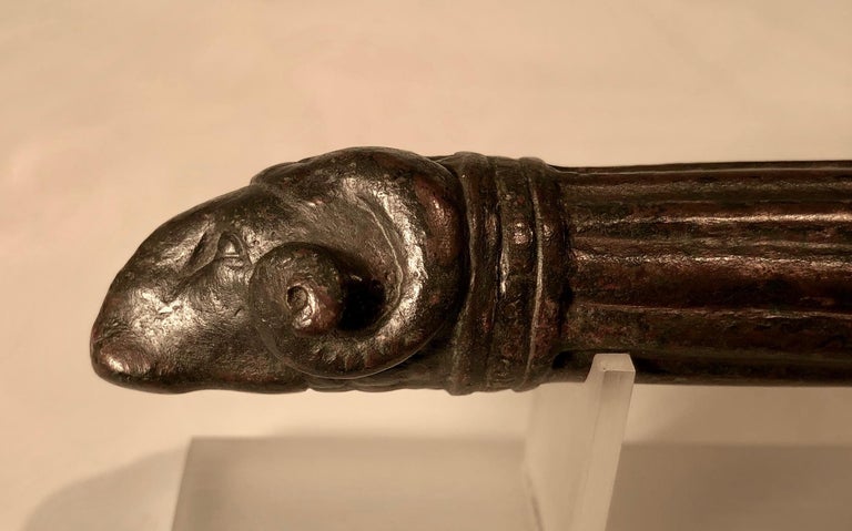 Greco-Roman Period Bronze Patera Handle Ending in a Ram’s Head For Sale ...