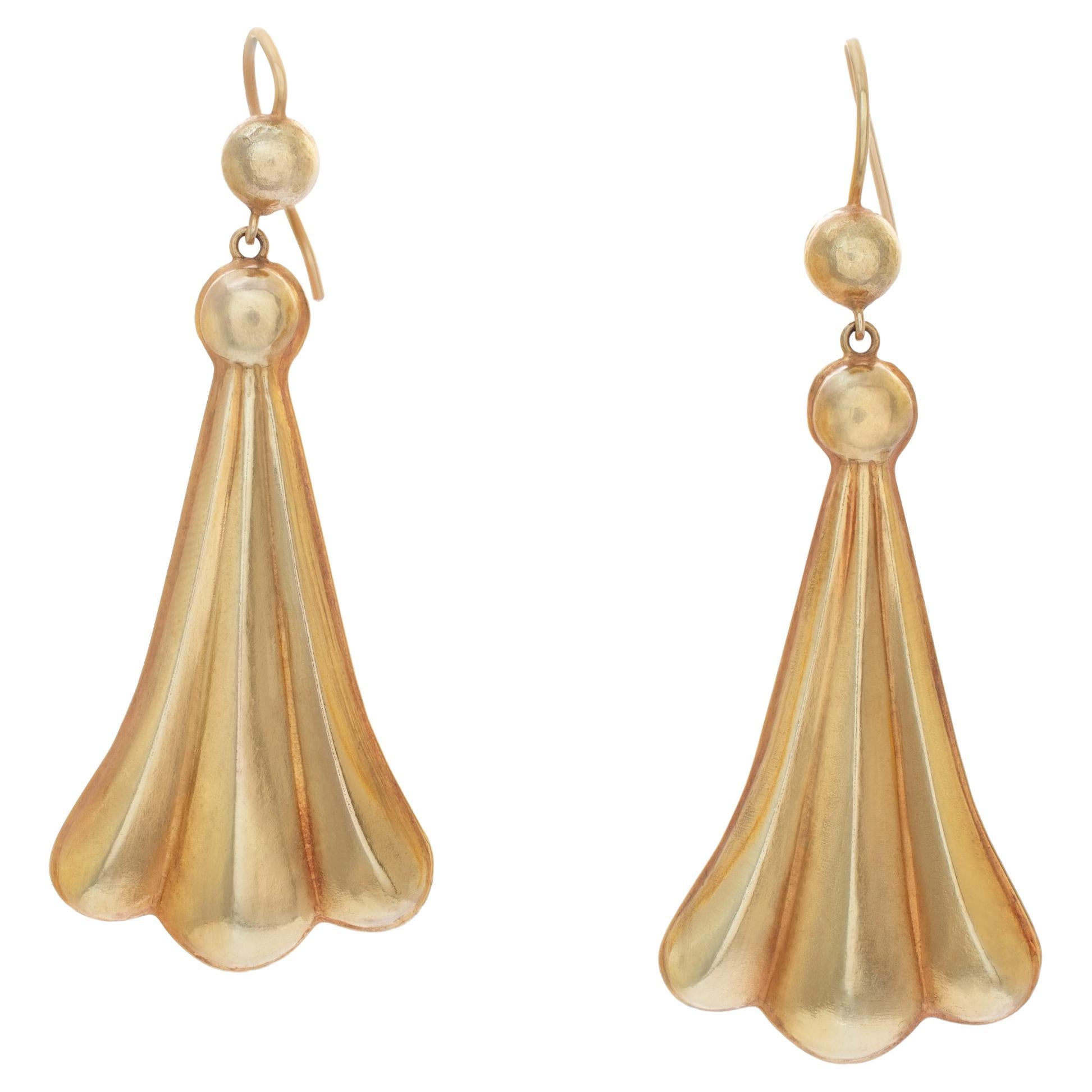 CADAR Feather Drop Earrings, 18K Yellow Gold - Medium For Sale at ...