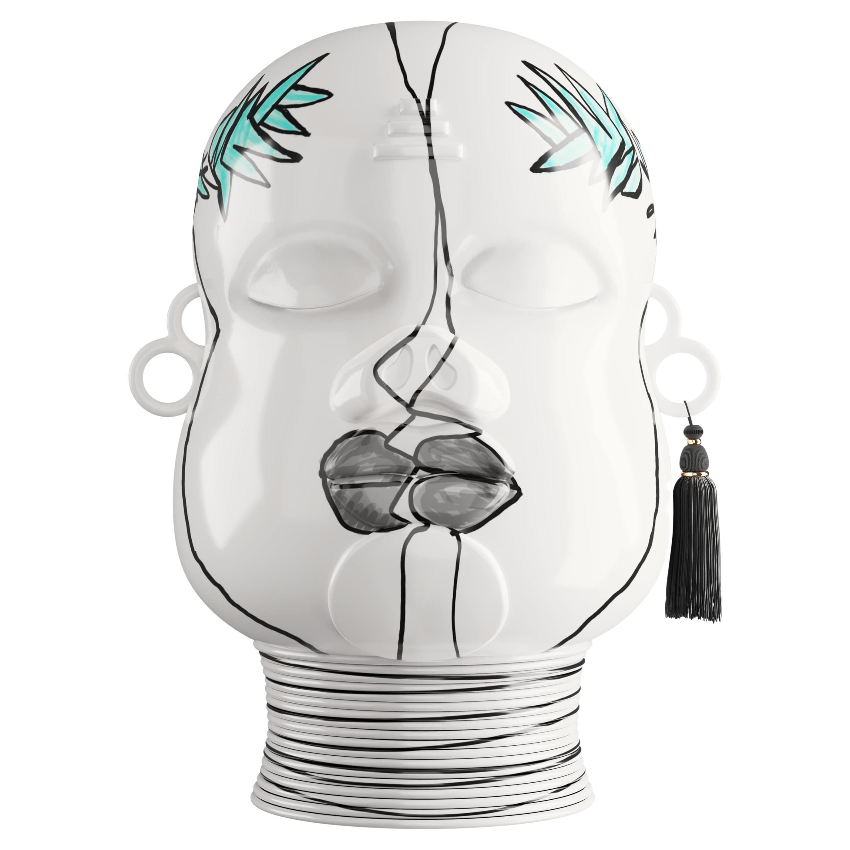 Shadow God, Contemporary Decorative Head Sculpture, Handmade Ceramic ...