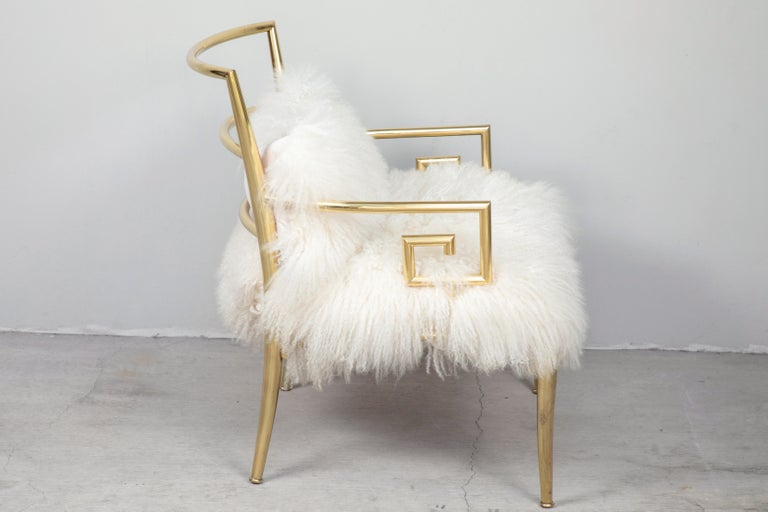 Greek Key Chair in Brass by Mastercraft, 1970s at 1stDibs
