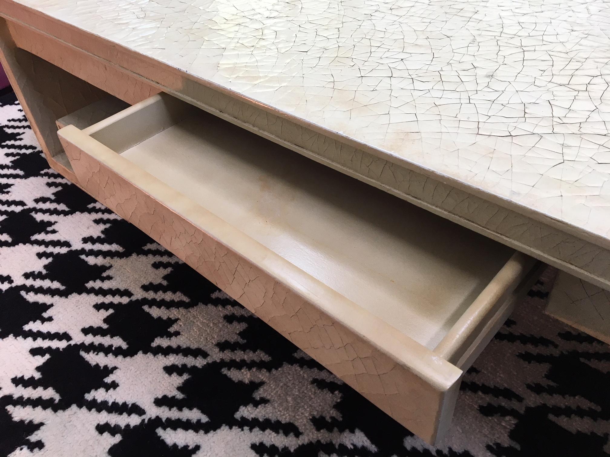 Greek Key Crackle Lacquer Coffee Table by Thomas Pheasant for Baker at ...