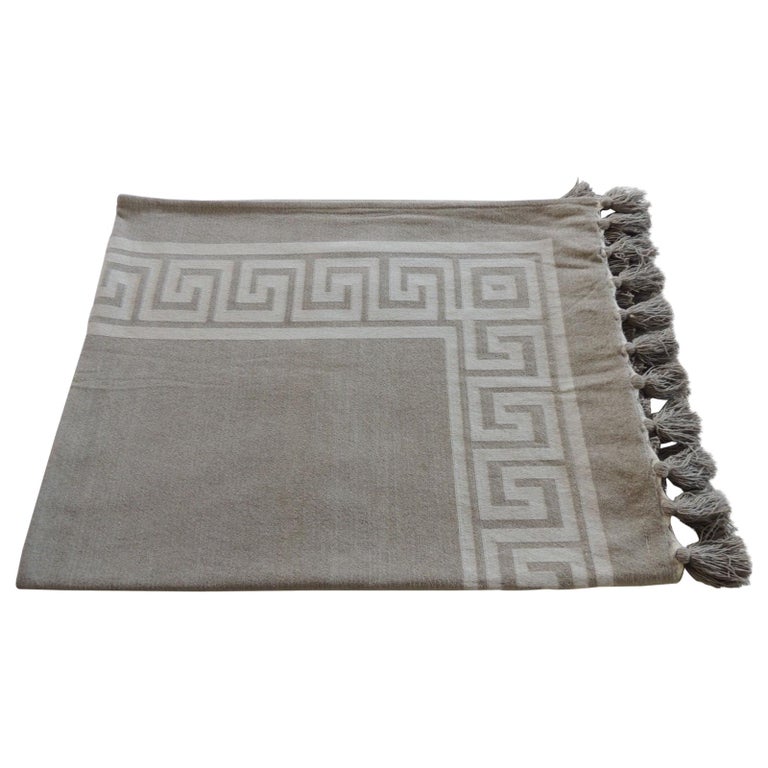 Greek Key Throw with Tassels at 1stDibs