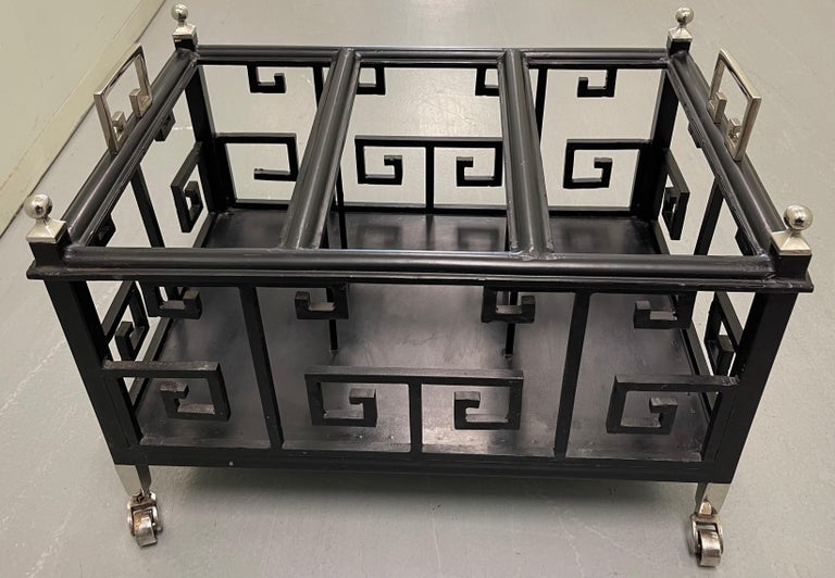 Greek Key Wrought Iron Canterbury or Magazine Holder For Sale at 1stDibs