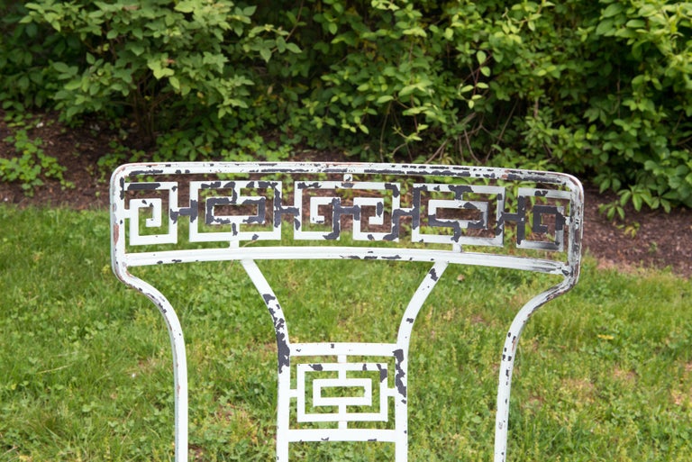 Greek Key Wrought Iron Table and Chairs by Salterini For Sale at 1stDibs