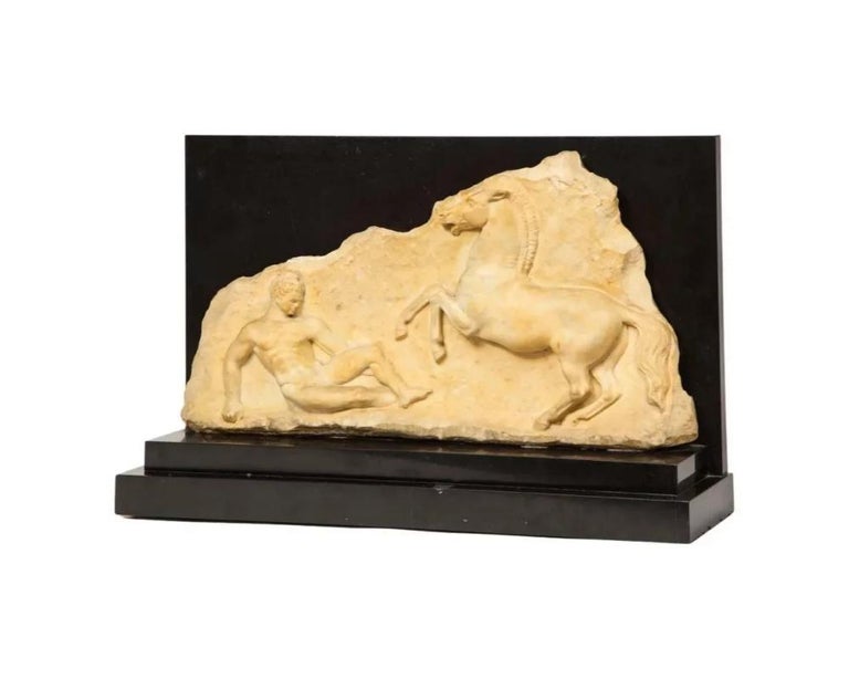 Greek "Parthenon" Marble Frieze Panel, Depicting a Man and Horse For ...