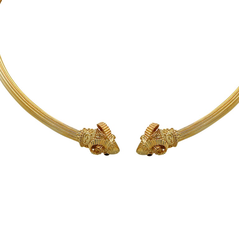 Greek Rams' Head Collar Necklace at 1stDibs