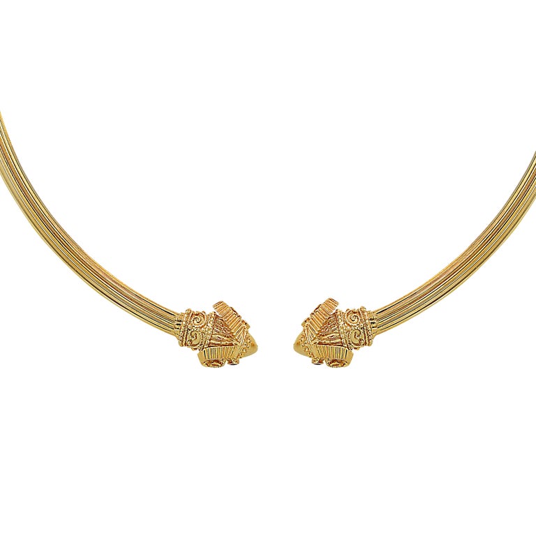 Greek Rams' Head Collar Necklace at 1stDibs
