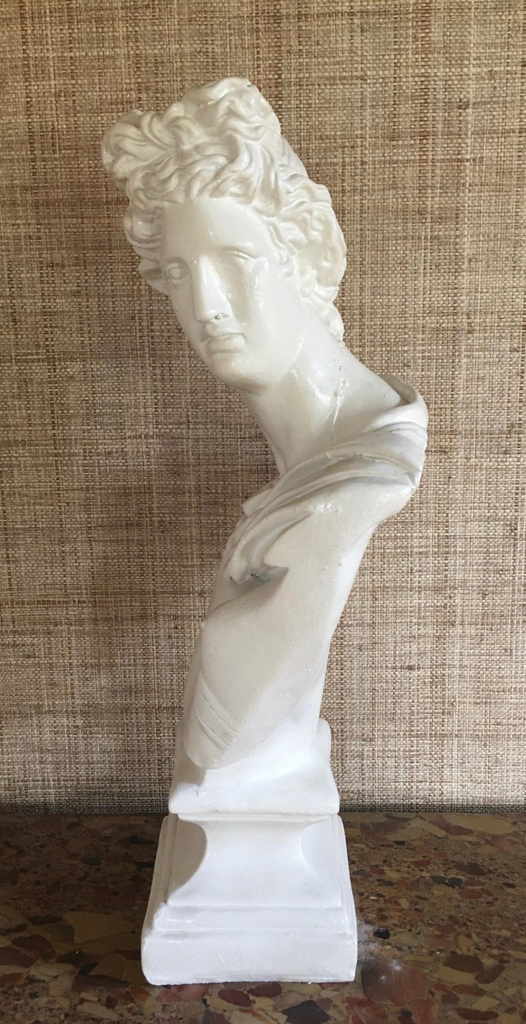 Greek Roman Plaster Bust Sculpture Statue of Apollo at 1stDibs