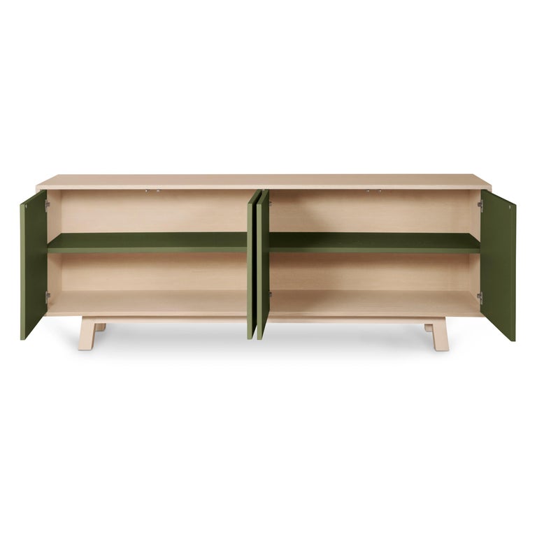 Green 4-Door Low Sideboard in PEFC-Certified Ash Wood, Design Eric ...