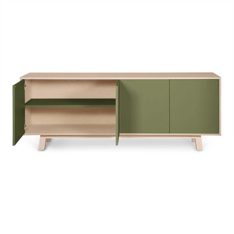 Green 4-Door Low Sideboard in PEFC-Certified Ash Wood, Design Eric ...