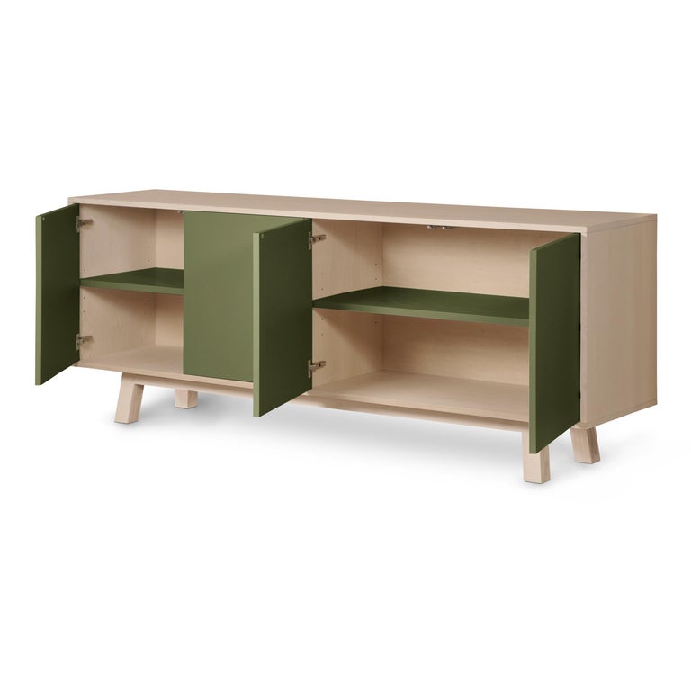 Green 4-Door Low Sideboard in PEFC-Certified Ash Wood, Design Eric ...