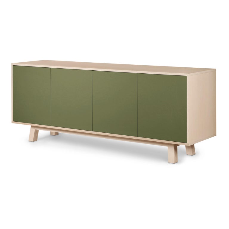 Green 4-Door Low Sideboard in PEFC-Certified Ash Wood, Design Eric ...