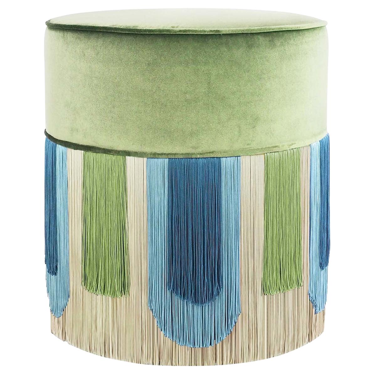 Plum Couture Geometric Couture Deco Pouf For Sale at 1stDibs