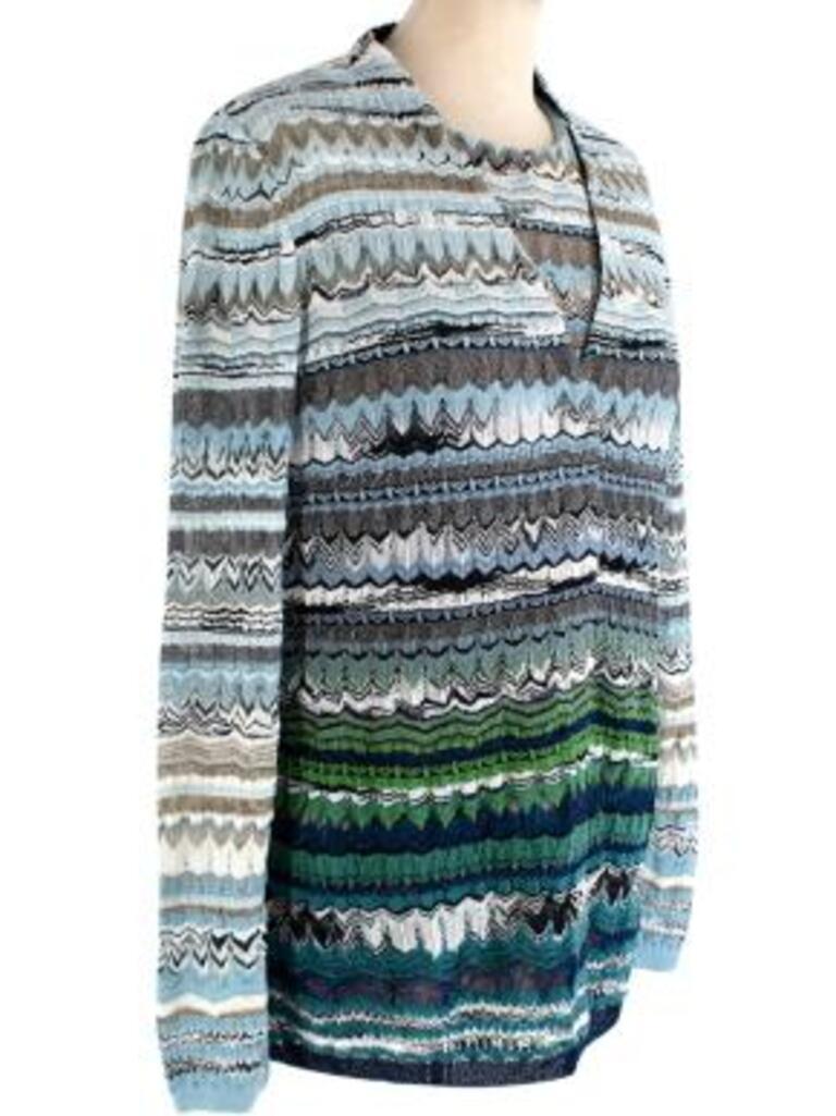 Green And Blue Knitted Twin-Set For Sale at 1stDibs