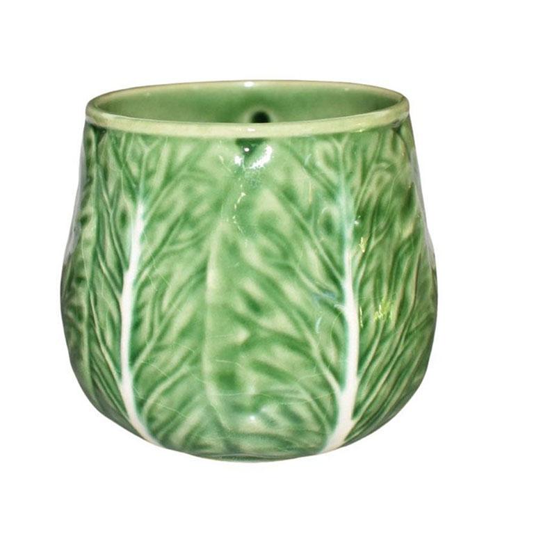 Green and Cream Cabbage Ware Coffee Cup Bordallo Pinheiro For Sale at ...