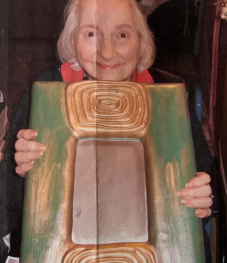 Green and Gold Ceramic Mirror by Alice Colonieu, Mid-20th century For ...