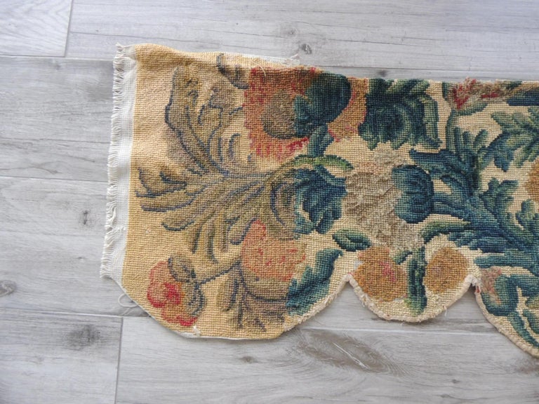 Green and Gold Floral Tapestry Window Valance For Sale at 1stDibs