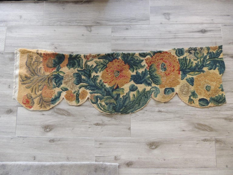Green and Gold Floral Tapestry Window Valance For Sale at 1stDibs
