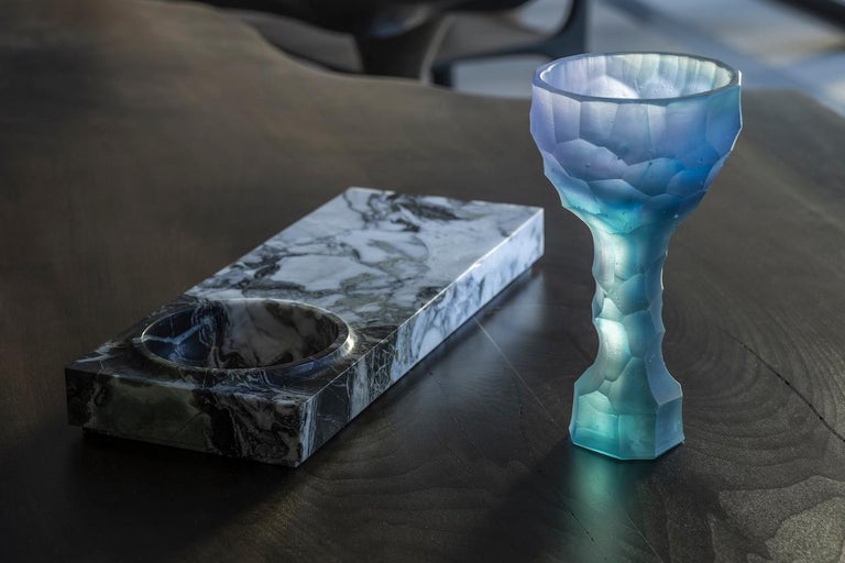 Green and Orange Hand-Sculpted Crystal Glass by Alissa Volchkova For ...