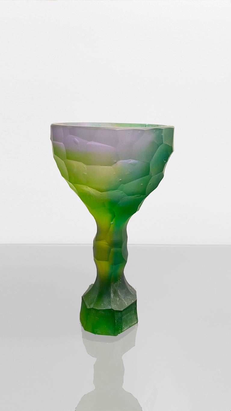 Green and Orange Hand-Sculpted Crystal Glass by Alissa Volchkova For ...