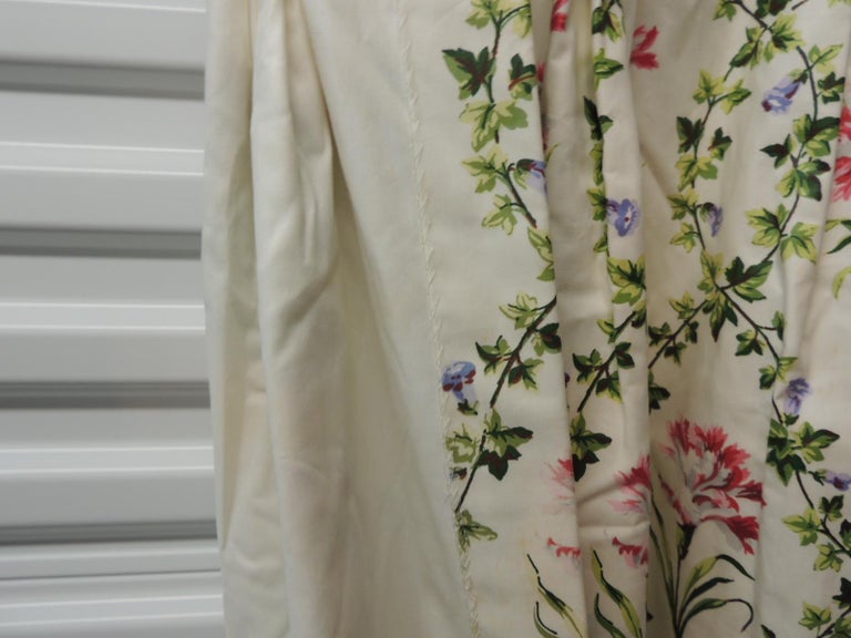 Green and Red Trellis Floral Pattern Chintz Drapery Curtain Panel For ...