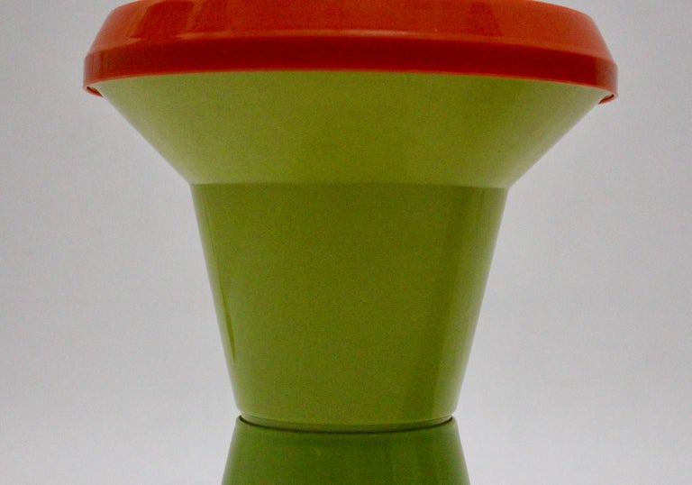 Space Age Green and Red Vintage Plastic Stools Duo Pair circa 1970 ...
